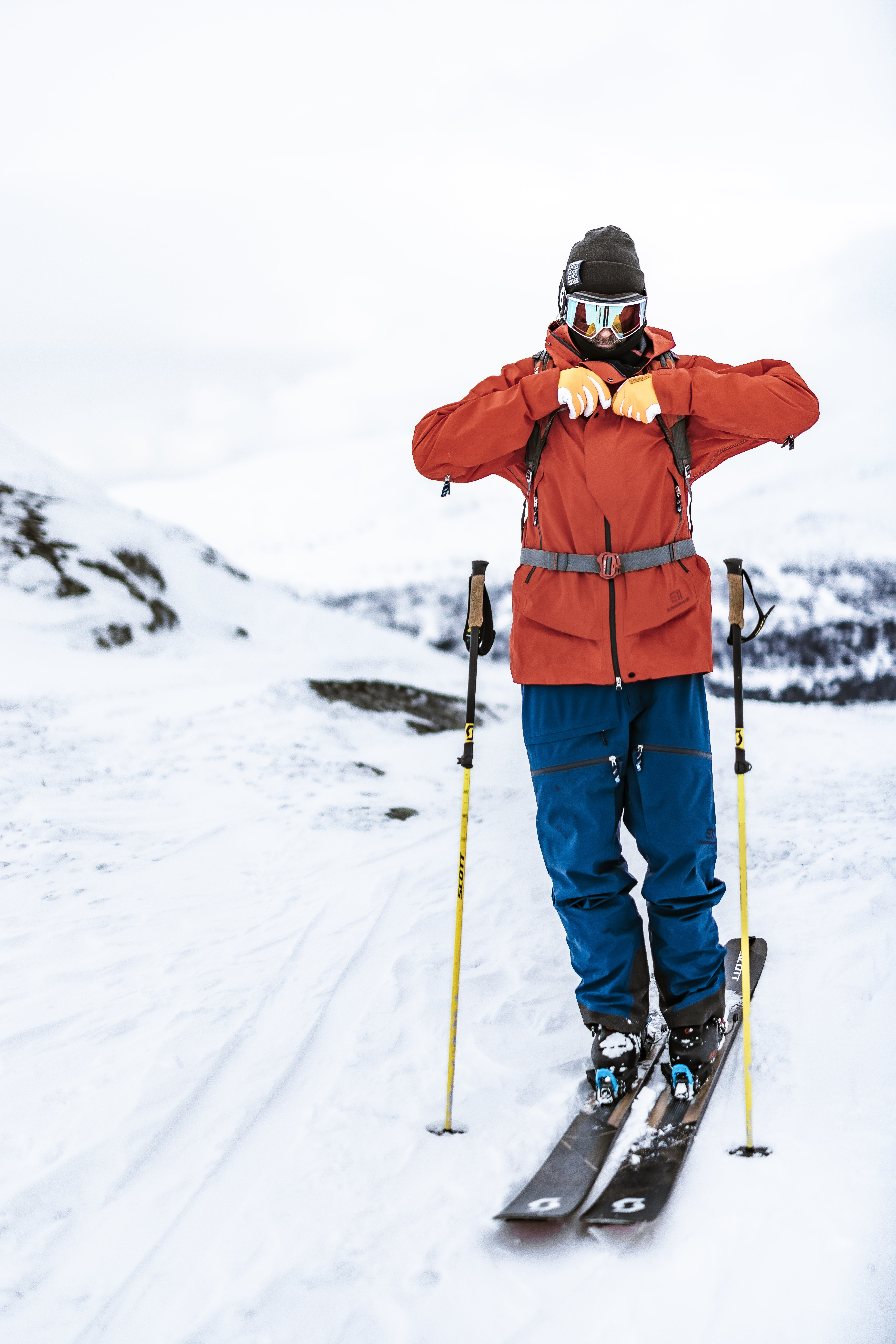 Ergo Grip Active Wool Terry 5-finger - Orange & Offwhite | Hestra Gloves